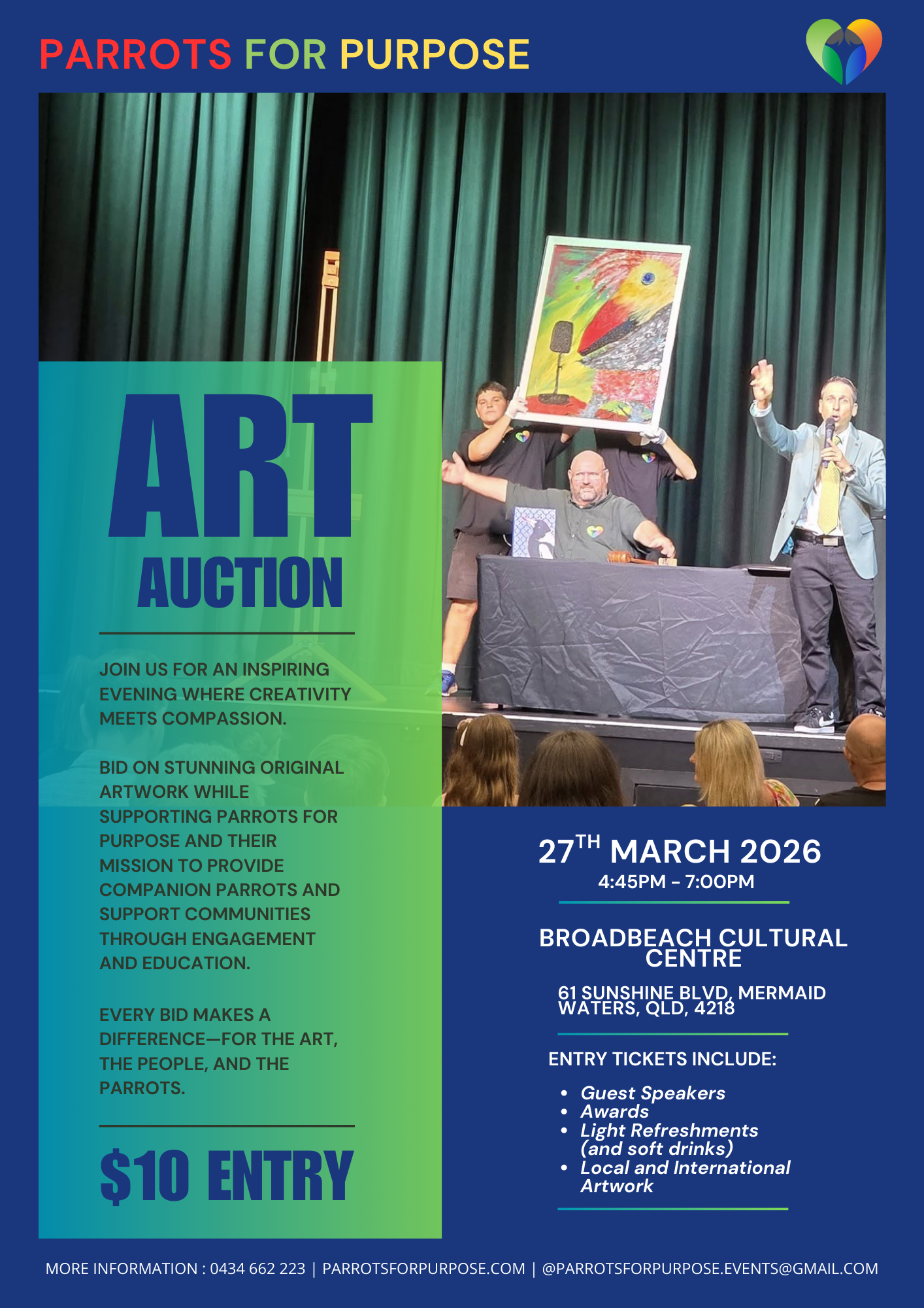 Parrots For Purpose Charity Art Auction Ticket 2026 – All About Birds