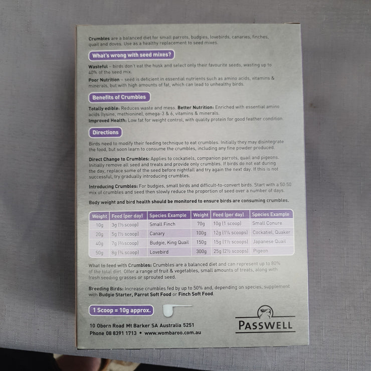 Passwell Crumbles | Bird food | Nutritional – All About Birds